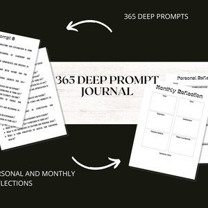 365 Prompts Journal, Deep Thought Writing Prompts, 5 Minute Journal ...