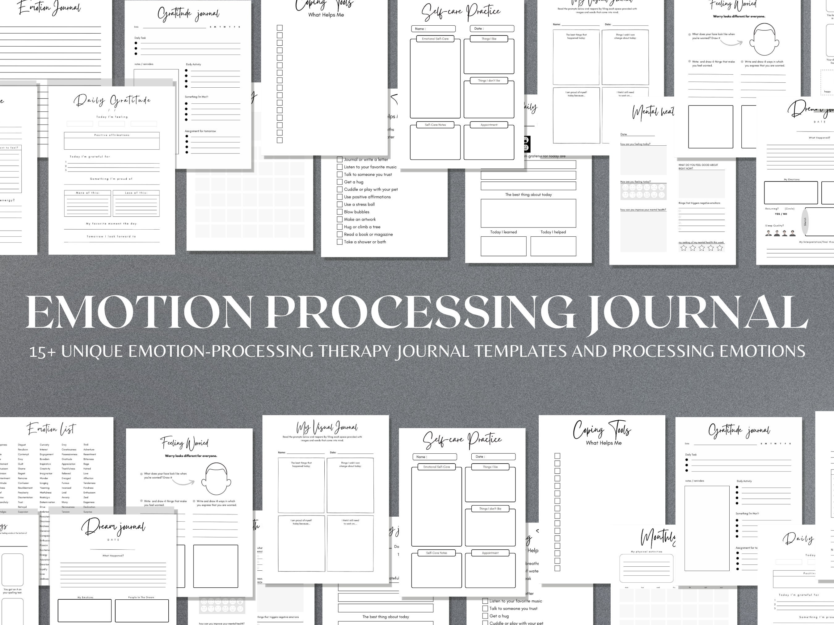Emotion Processing Worksheets, Emotion List, Mental Health Printable ...