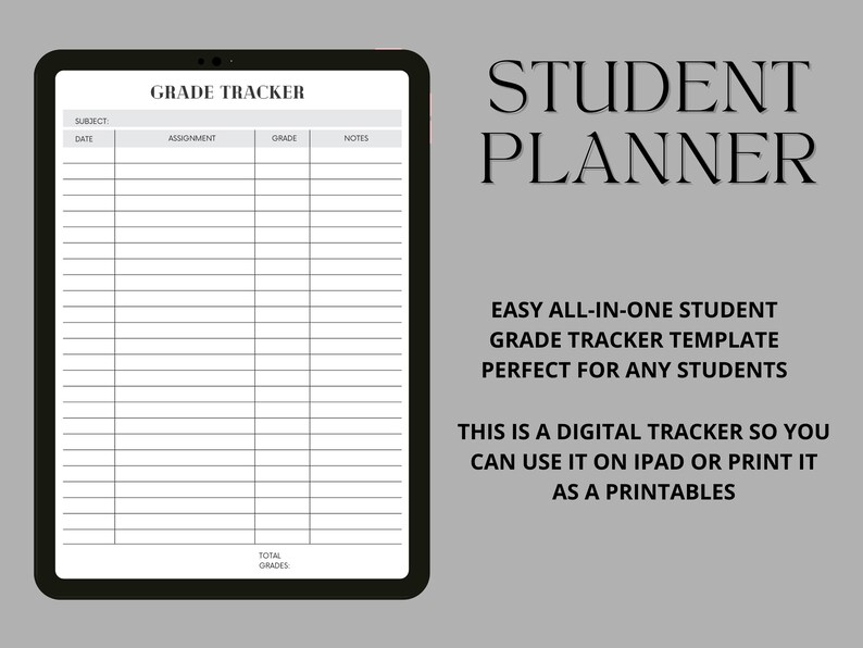 Digital Gradebook for Teachers, Digital Grade Tracker, Grade Tracker ...