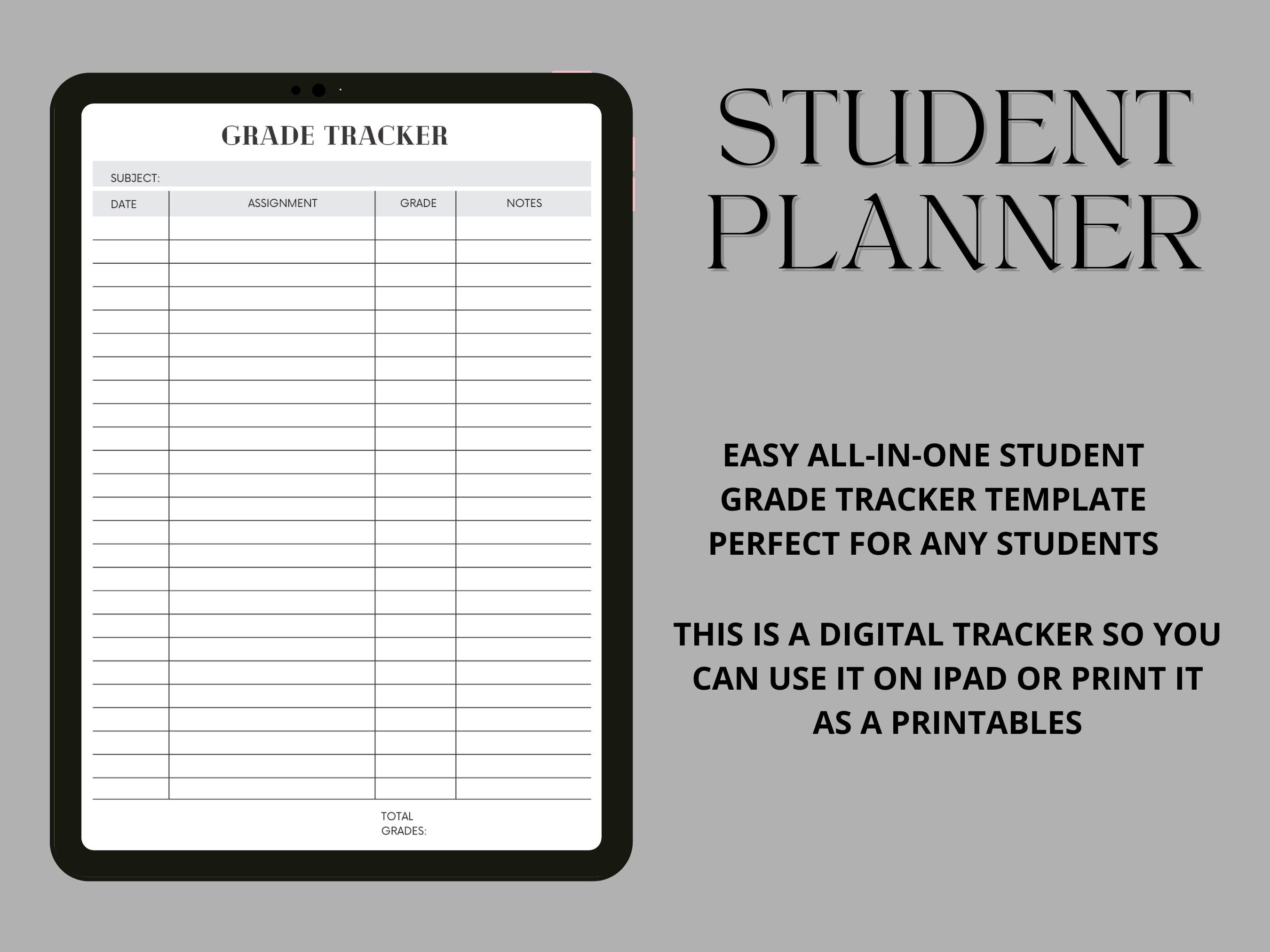 Digital Gradebook for Teachers, Digital Grade Tracker, Grade Tracker ...