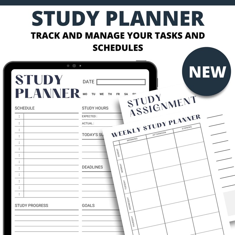 Minimalist Study Planner Printable Academic Study Planner - Etsy
