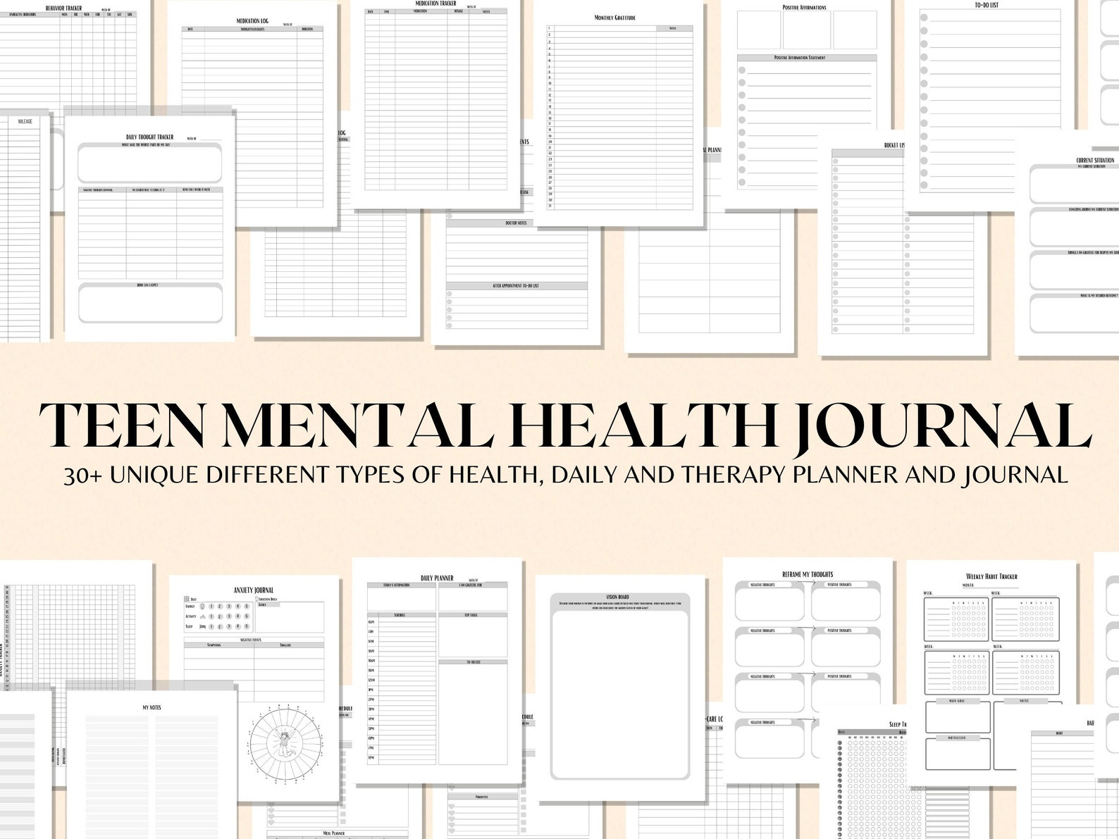Teen Mental Health Journal Teen Therapy Journal Teen Coping - Etsy