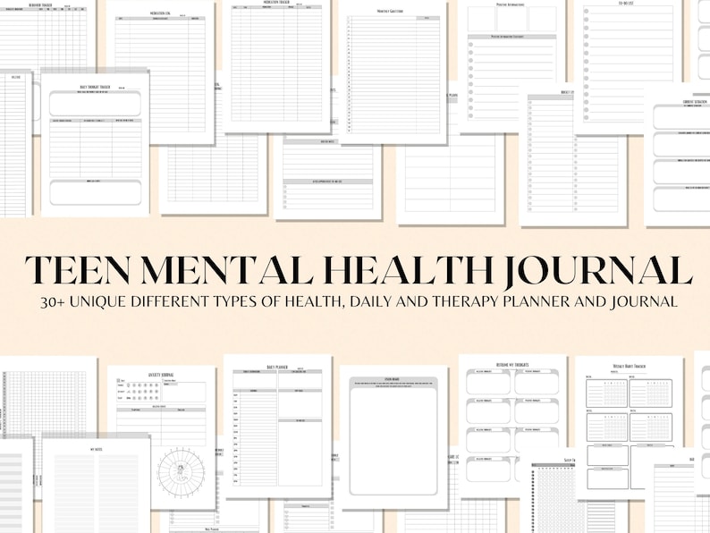 Teen Mental Health Journal Teen Therapy Journal Teen Coping - Etsy
