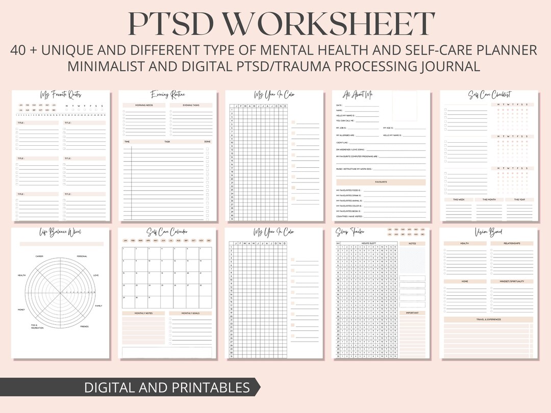 PSTD Worksheets, Trauma Processing Journal, Trauma Processing ...