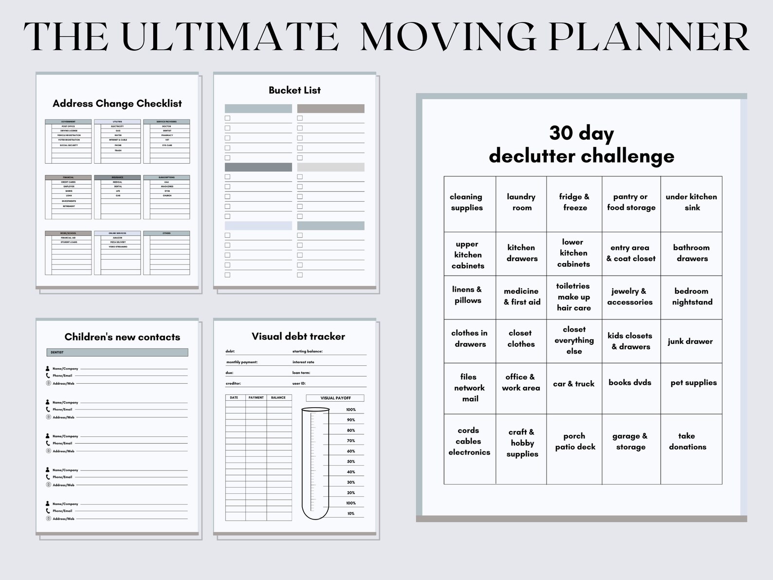 Moving Planner, Moving Checklist, Moving Binder, Moving Gift, Moving ...