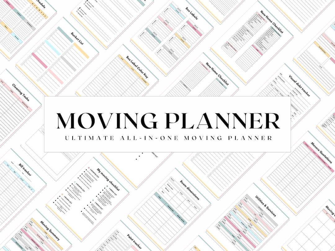 Moving Planner, Moving Checklist, Moving Binder, Moving Organization ...