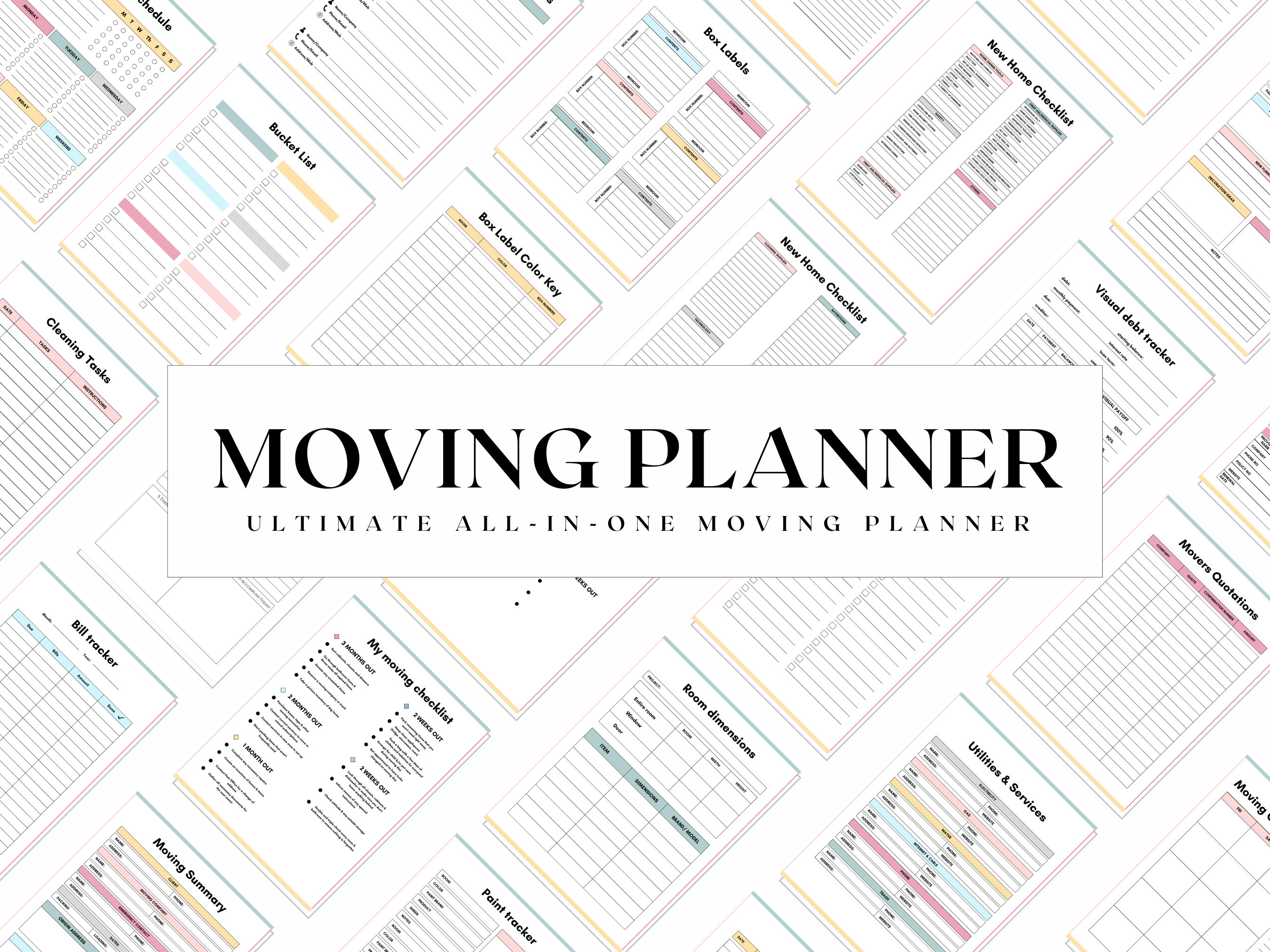 Moving Planner, Moving Checklist, Moving Binder, Moving Organization ...