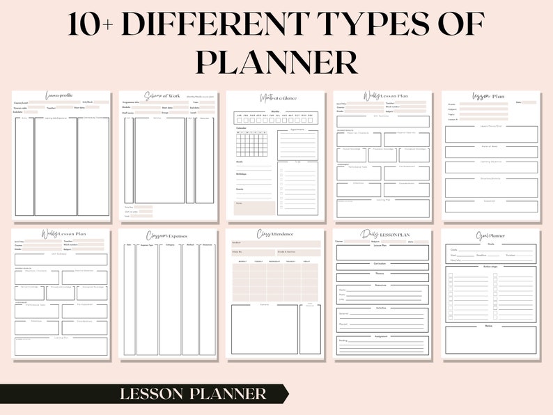 Lesson Planner, Lesson Plan Template, Lesson Planner Printable ...