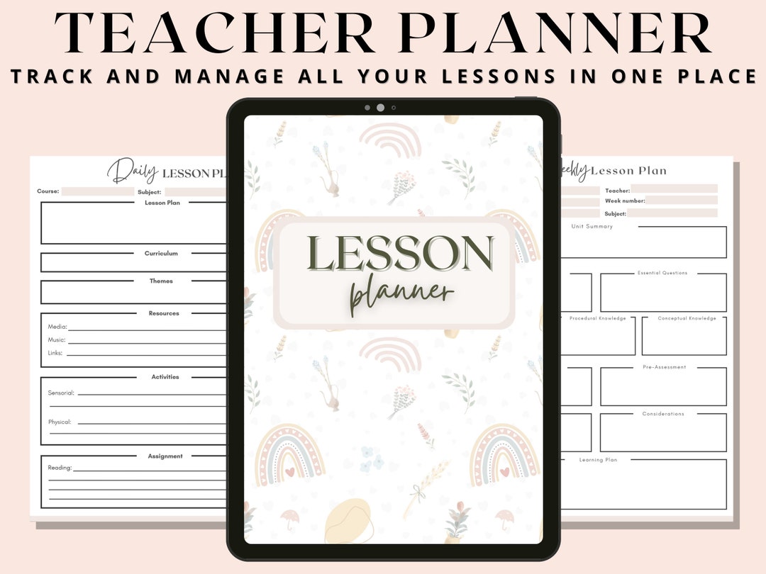 Lesson Planner, Digital Lesson Planner, Lesson Planner Printable ...