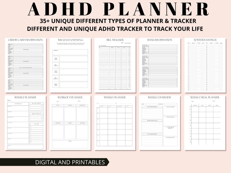 Digital Adhd Planner, PDF Adhd Planner, Adhd T0-do List, Adhd Adult ...
