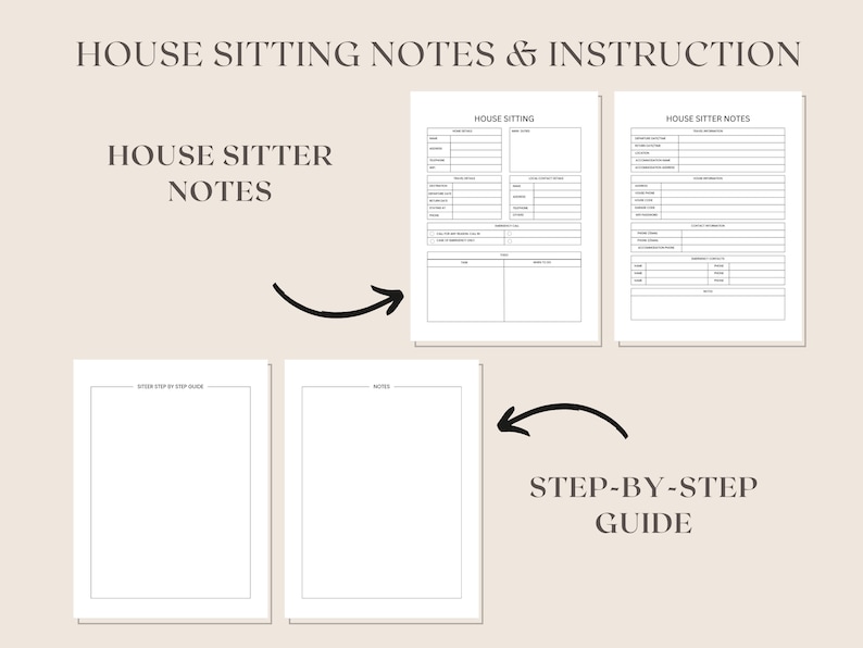 House Sitter Instruction, House Sitter Binder, House Sitter ...