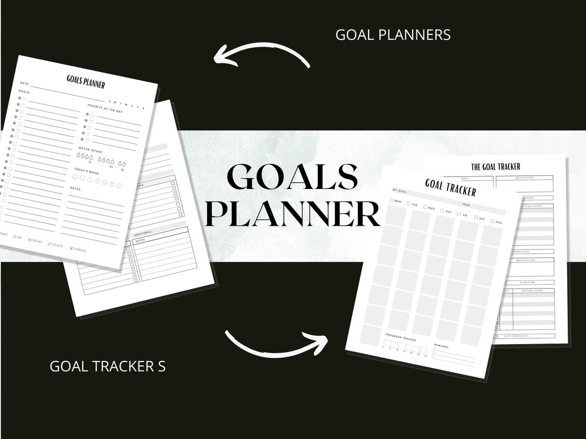 Goal Planner BUNDLE, 2023 Goals Tracker, SMART Goal Setting, Monthly ...