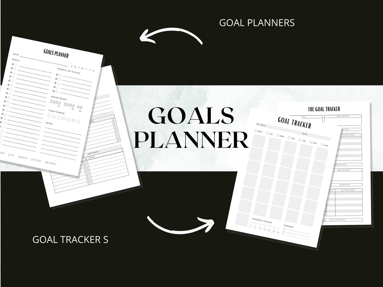 Goal Planner BUNDLE, 2023 Goals Tracker, SMART Goal Setting, Monthly ...
