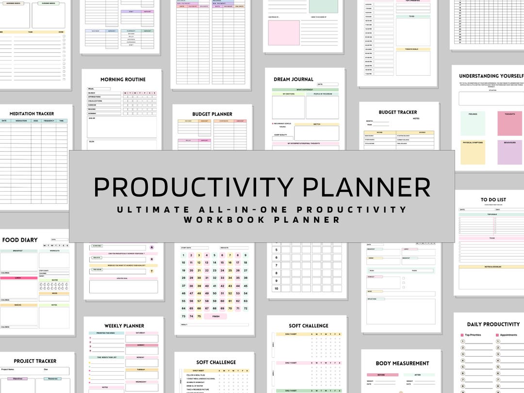 Productivity Planner Template Bundle, Life Planner, Weekly Action Plan ...
