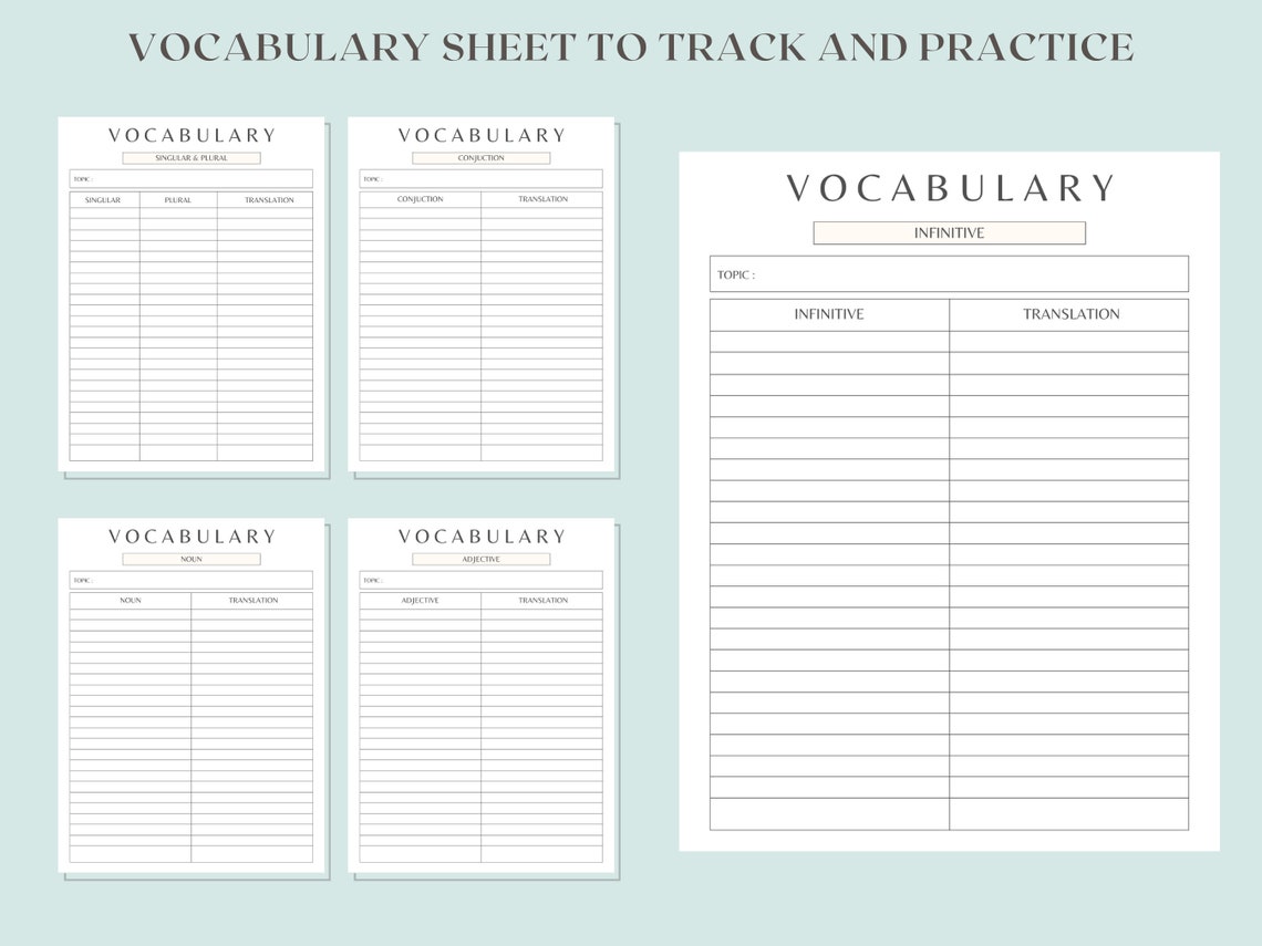 Language Learning Planner and Notebook, Language Learner, Language ...