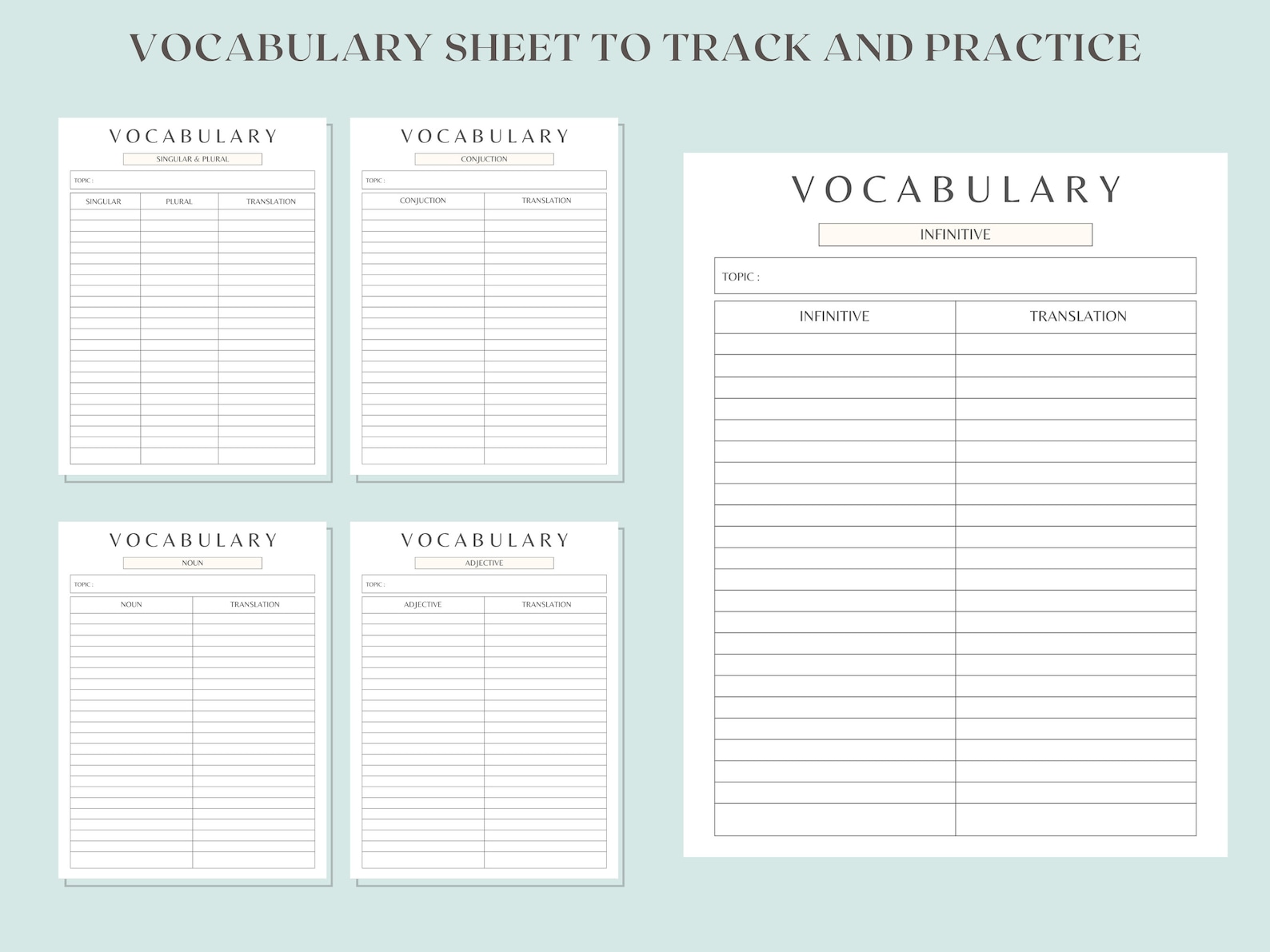 Language Learning Planner and Notebook, Language Learner, Language ...