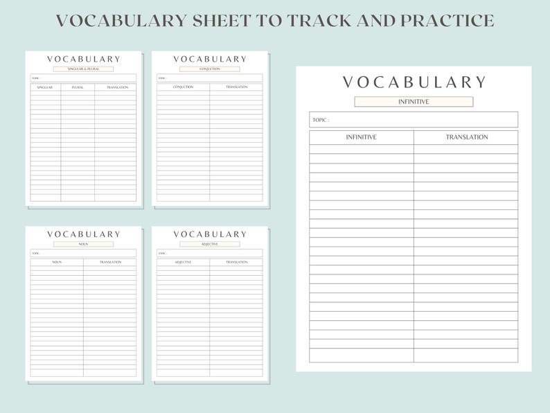 Language Learning Planner and Notebook, Language Learner, Language ...