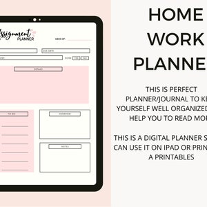 Homework Tracker, Homework Planner Printable, Assignment Planner ...