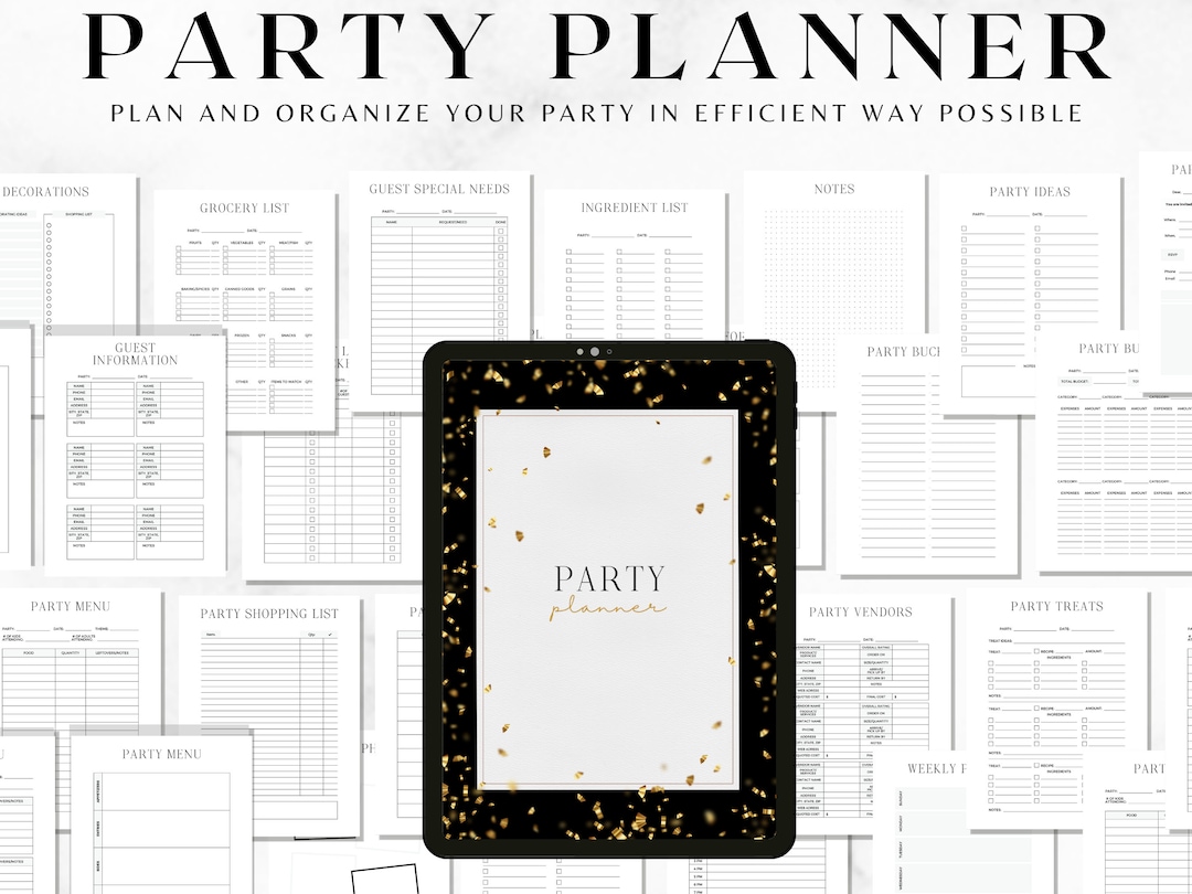 Party Planner, Party Planner Printable, Party Planner Checklist, Event ...
