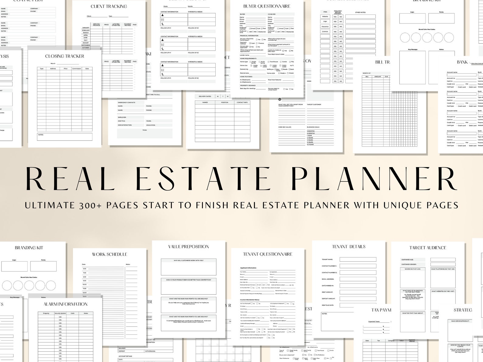 Real Estate Planner, Real Estate Business Planner, Real Estate Agent Tracker | Real Estate ...
