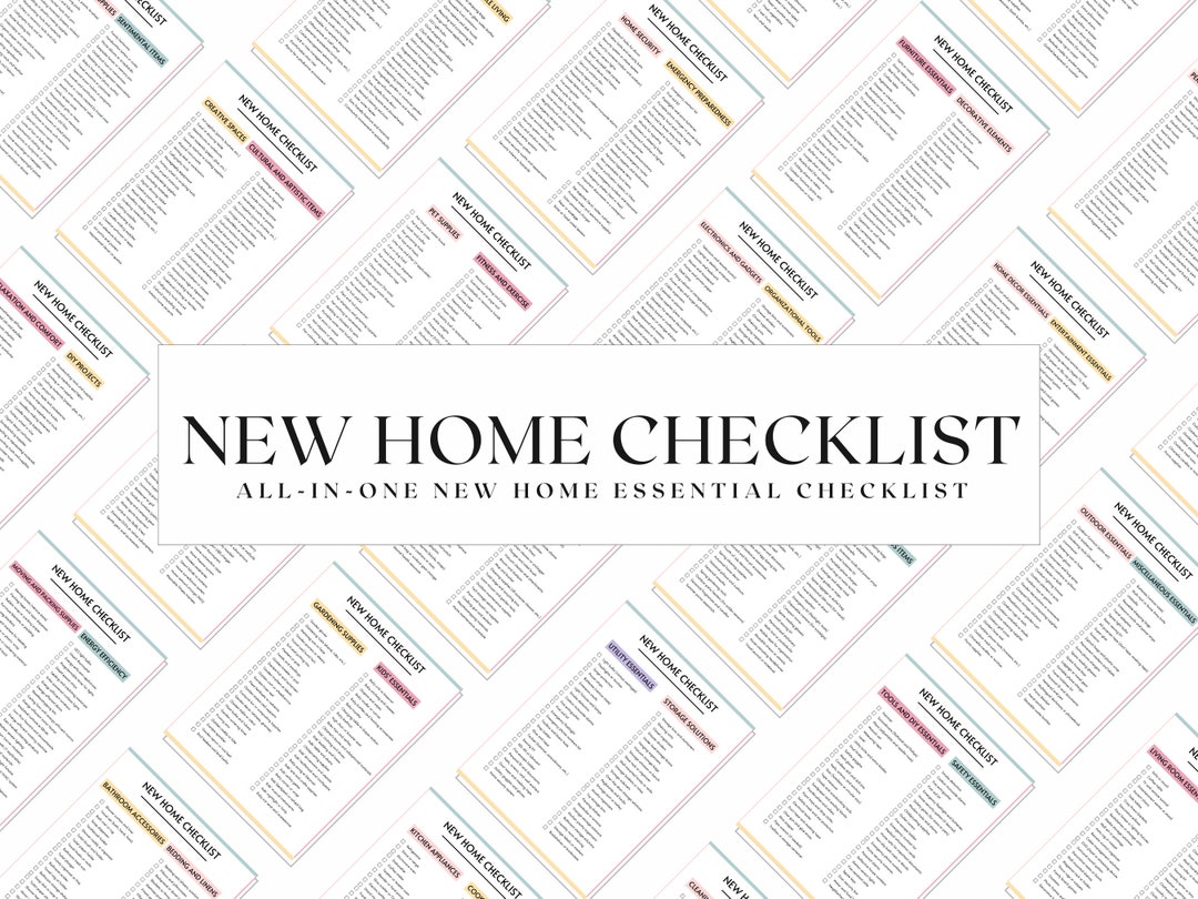 New Home Checklist, New Home Essentials Checklist, New House Checklist ...