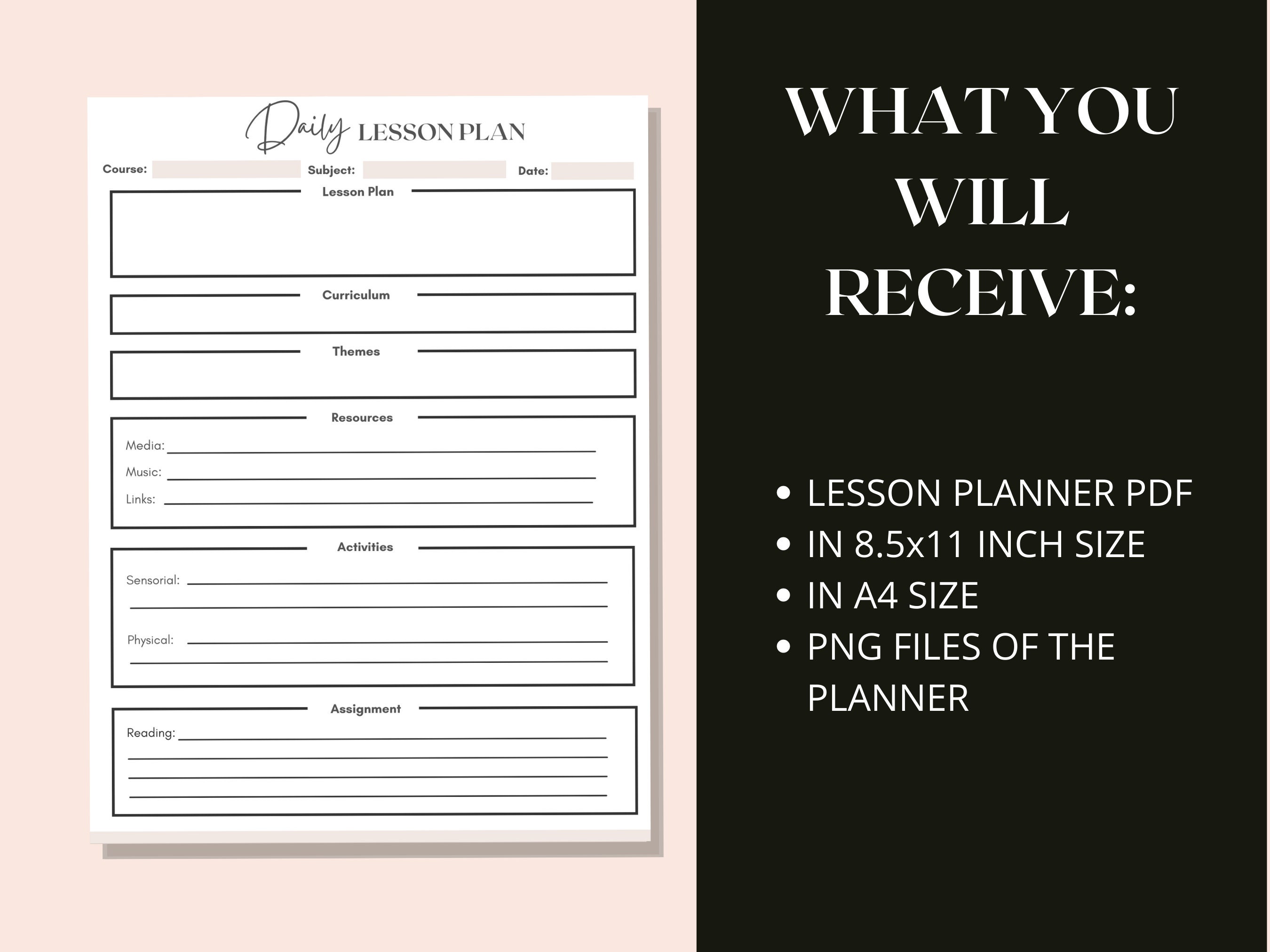 Lesson Planner Lesson Plan Template Lesson Planner - Etsy Australia