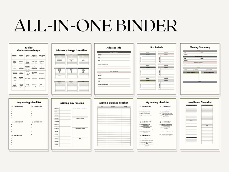 Moving Planner, Moving Checklist, Moving Binder, Moving Gift, Moving ...