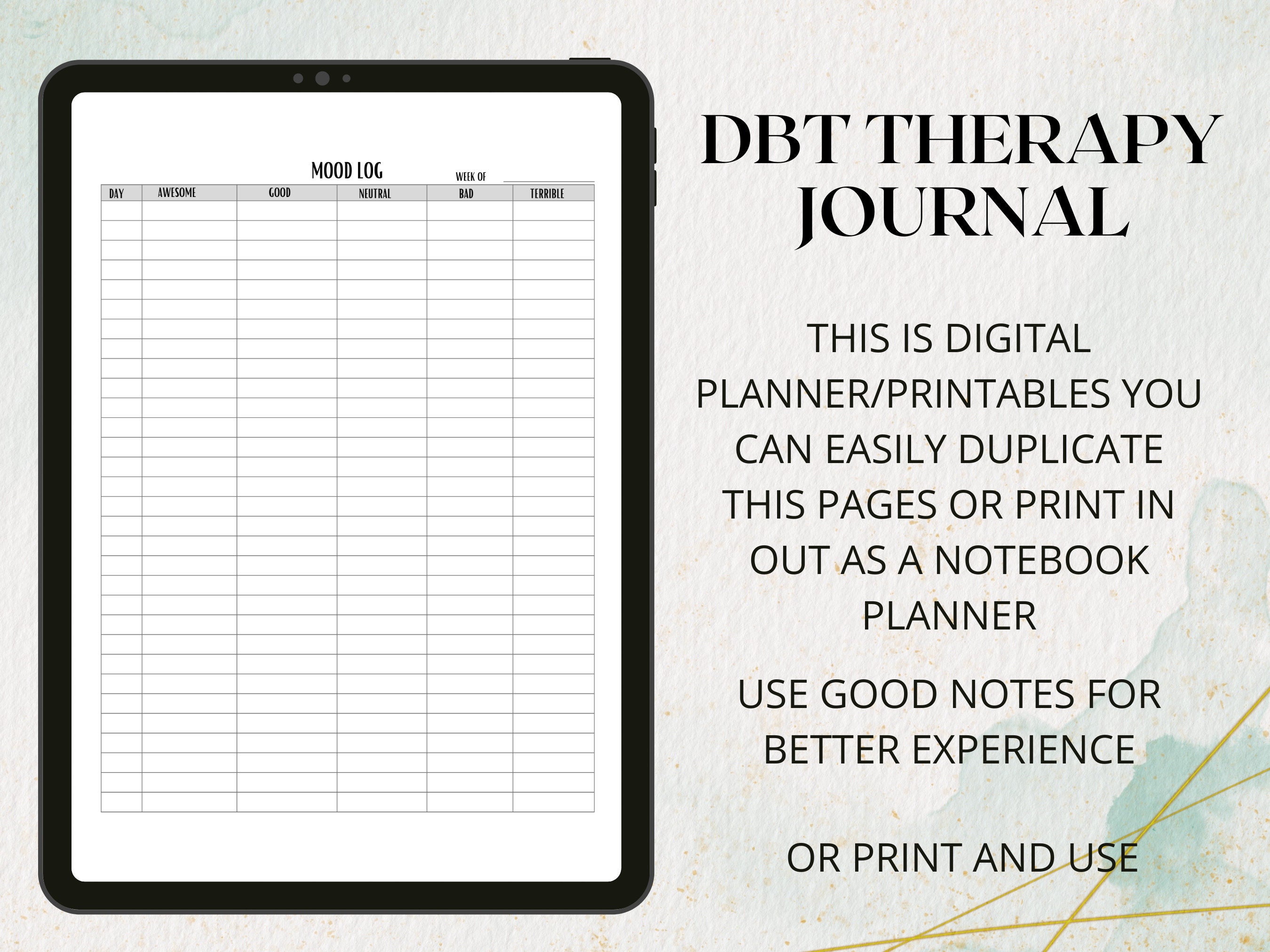 DBT Workbook, DBT Therapy Journal, DBT Skills, Therapy Worksheet ...