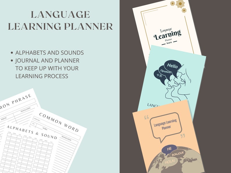 Language Learning Planner and Notebook, Language Learner, Language ...