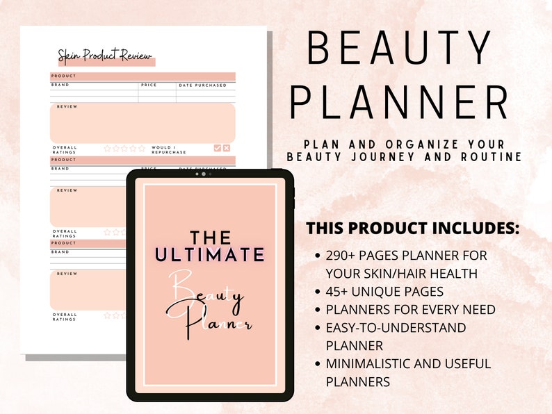 ULTIMATE Beauty Planner Bundle, Skincare Chart, Skincare Organizer ...