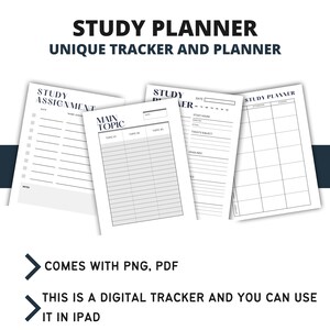 Minimalist Study Planner Printable Academic Study Planner - Etsy