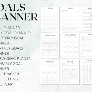 Goal Planner BUNDLE, 2023 Goals Tracker, SMART Goal Setting, Monthly ...
