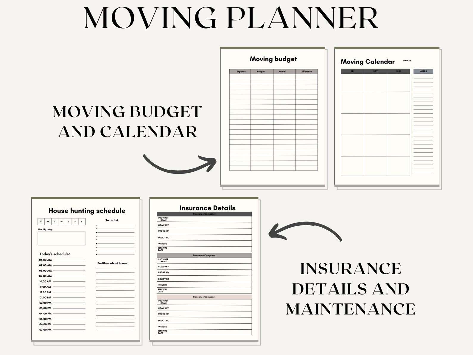 Moving Planner, Moving Checklist, Moving Binder, Moving Gift, Moving ...