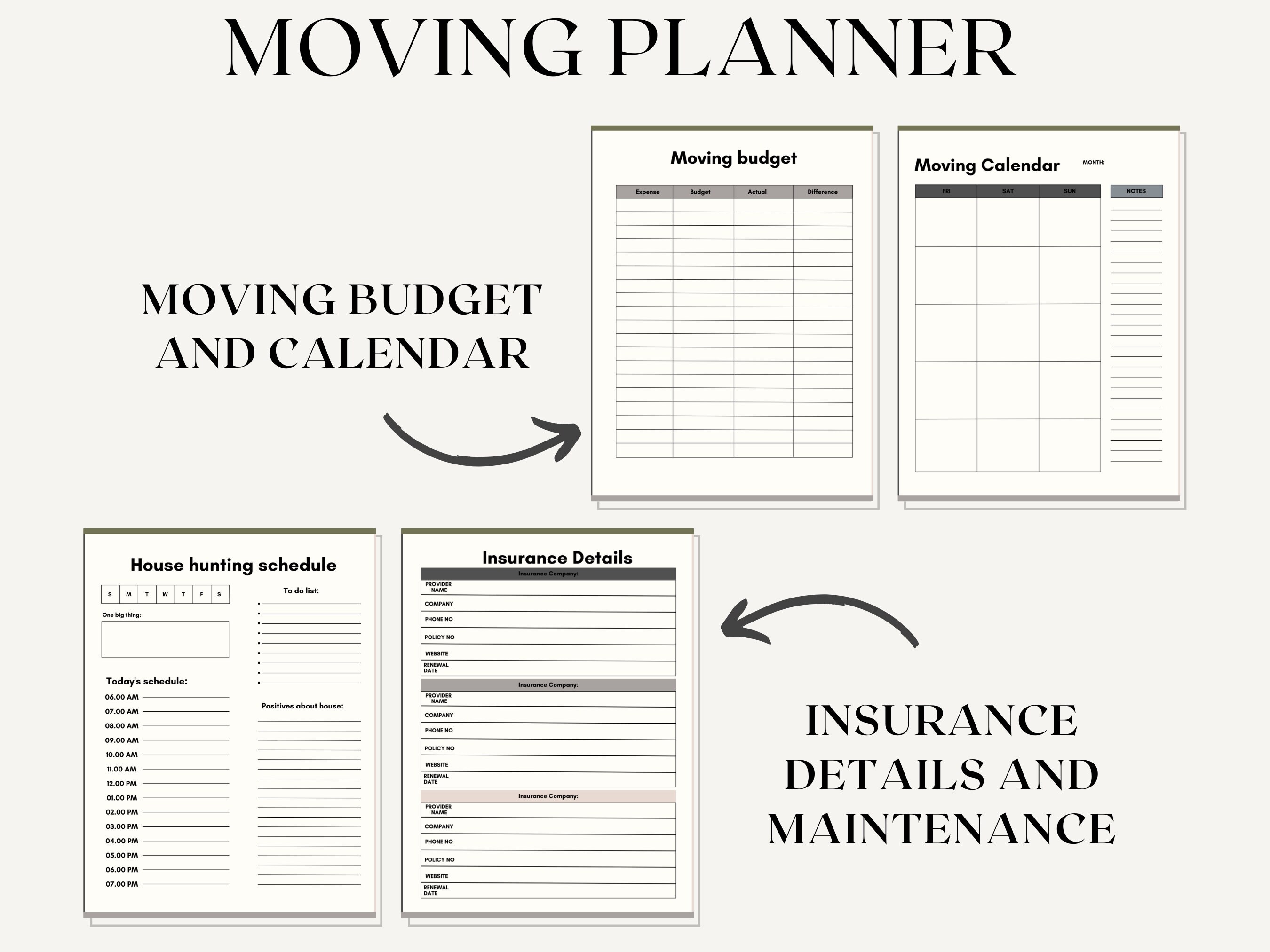 Moving Planner, Moving Checklist, Moving Binder, Moving Gift, Moving ...