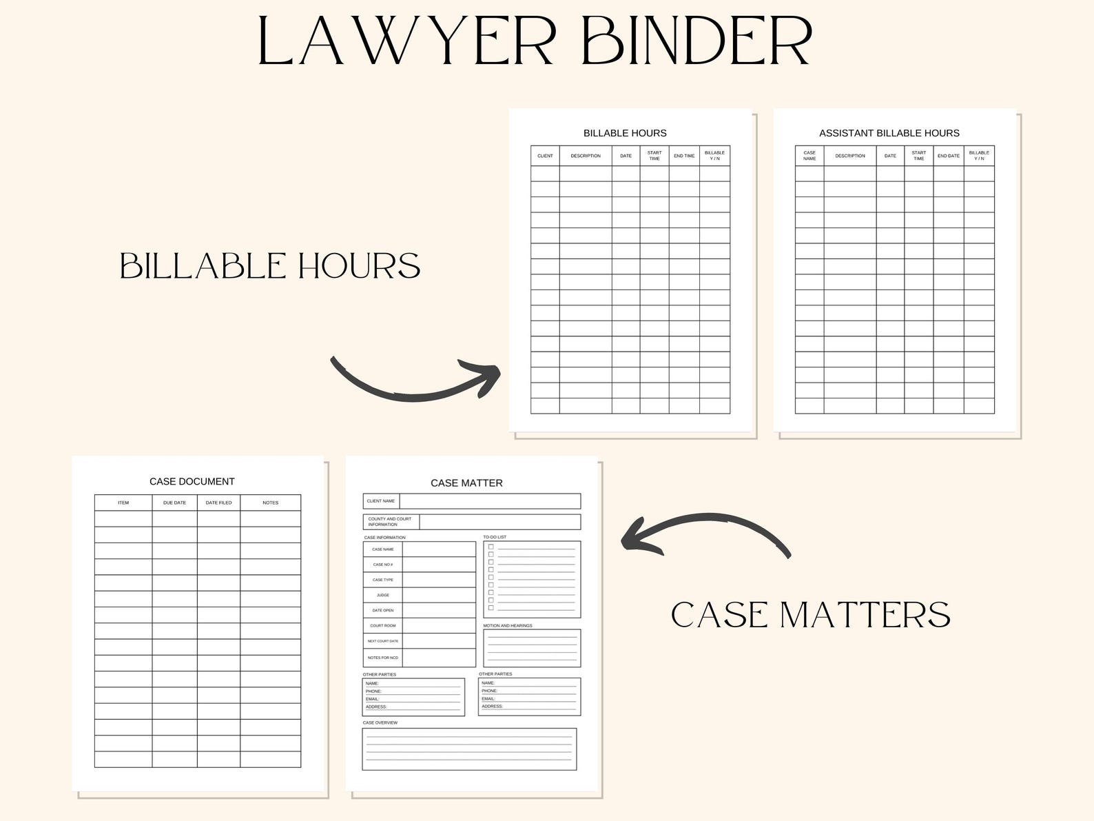 Lawyer Planner, Lawyer Organizer, Paralegal Case Tracker, Legal Tracker ...