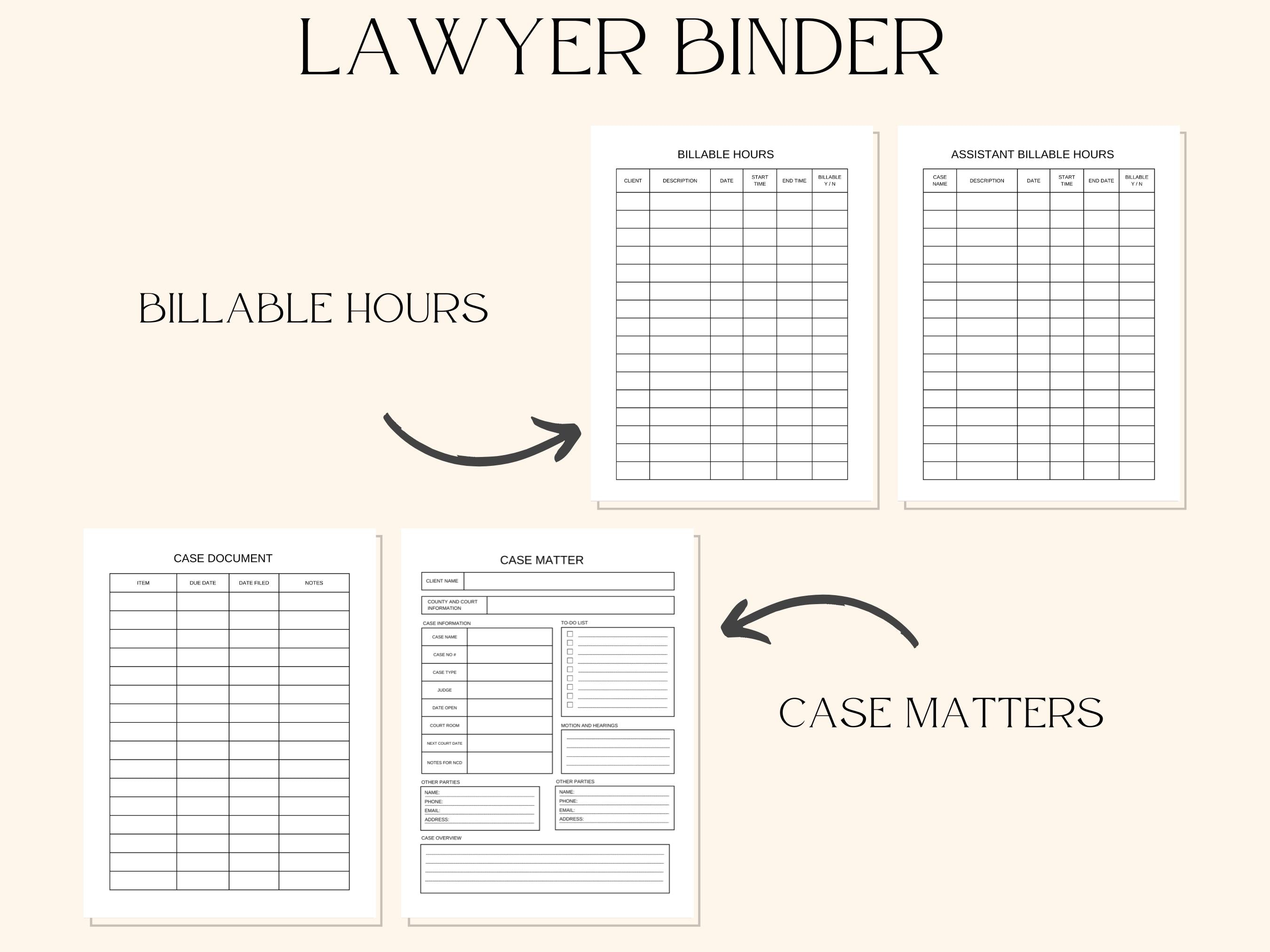 Lawyer Planner, Lawyer Organizer, Paralegal Case Tracker, Legal Tracker ...