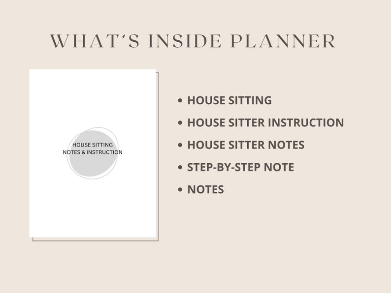 House Sitter Instruction, House Sitter Binder, House Sitter ...