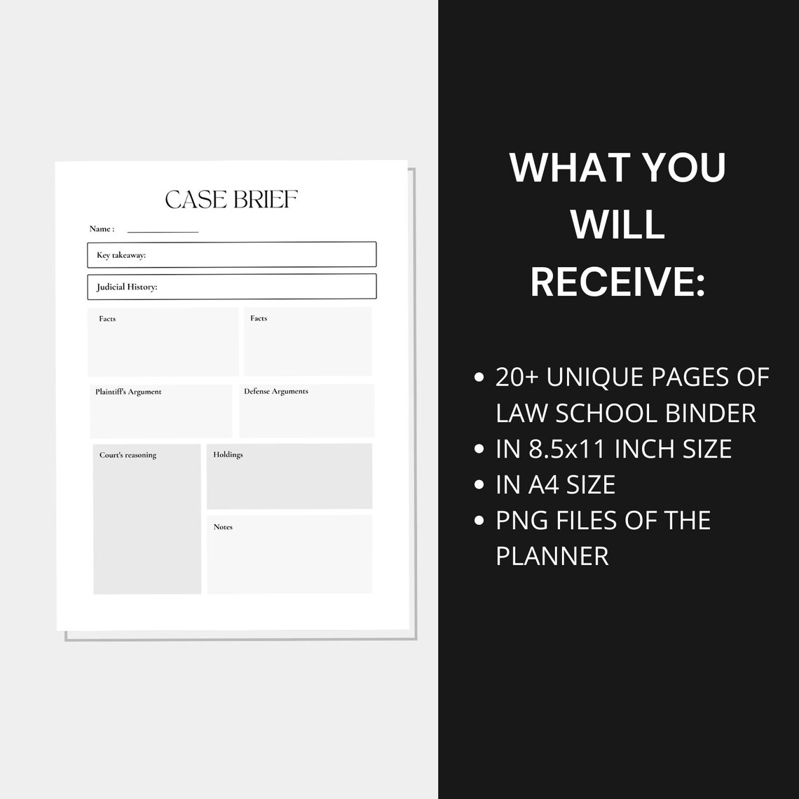 Case Brief Template for Law School | Legal Brief Organizer, Law School ...