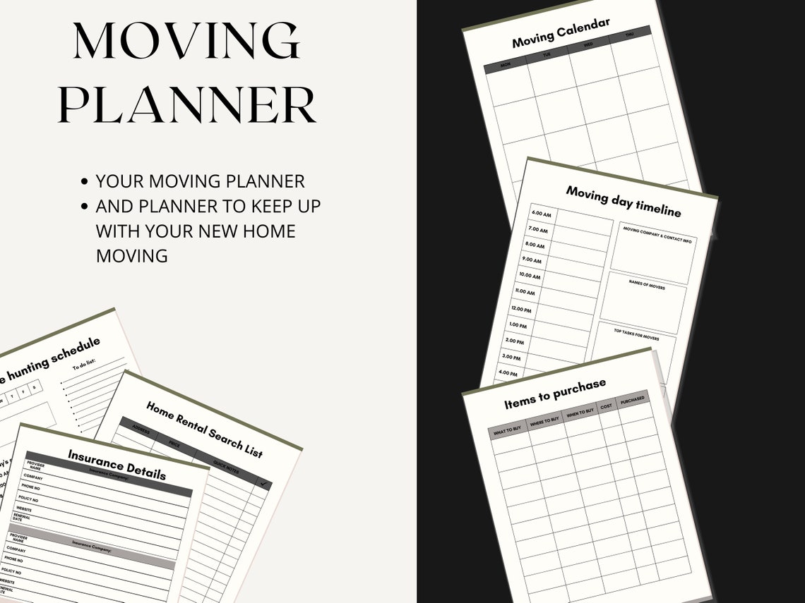 Moving Planner, Moving Checklist, Moving Binder, Moving Gift, Moving ...