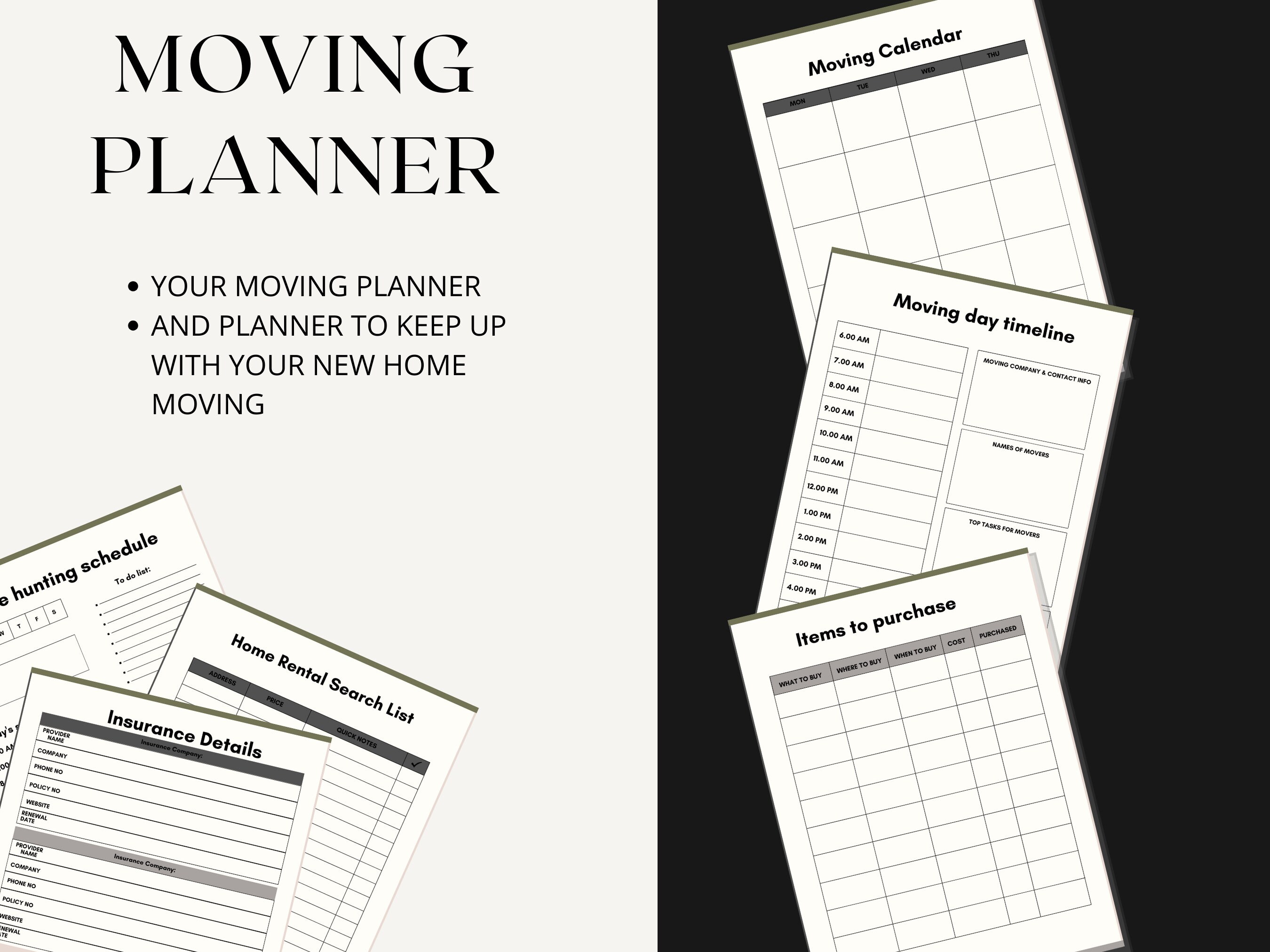 Moving Planner Moving Checklist Moving Binder Moving T Moving