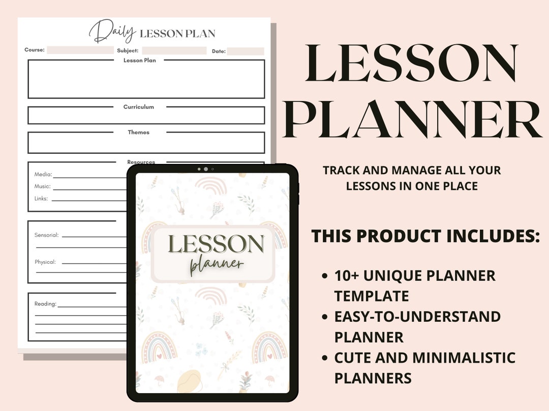 Lesson Planner, Lesson Plan Template, Lesson Planner Printable ...