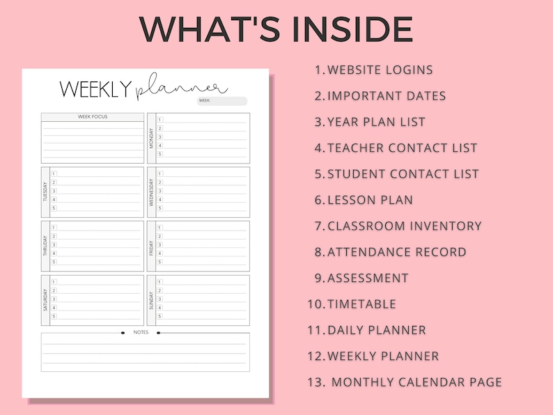 Digital Teacher Planner (UNDATED), Teacher Planner, Teacher Digital ...