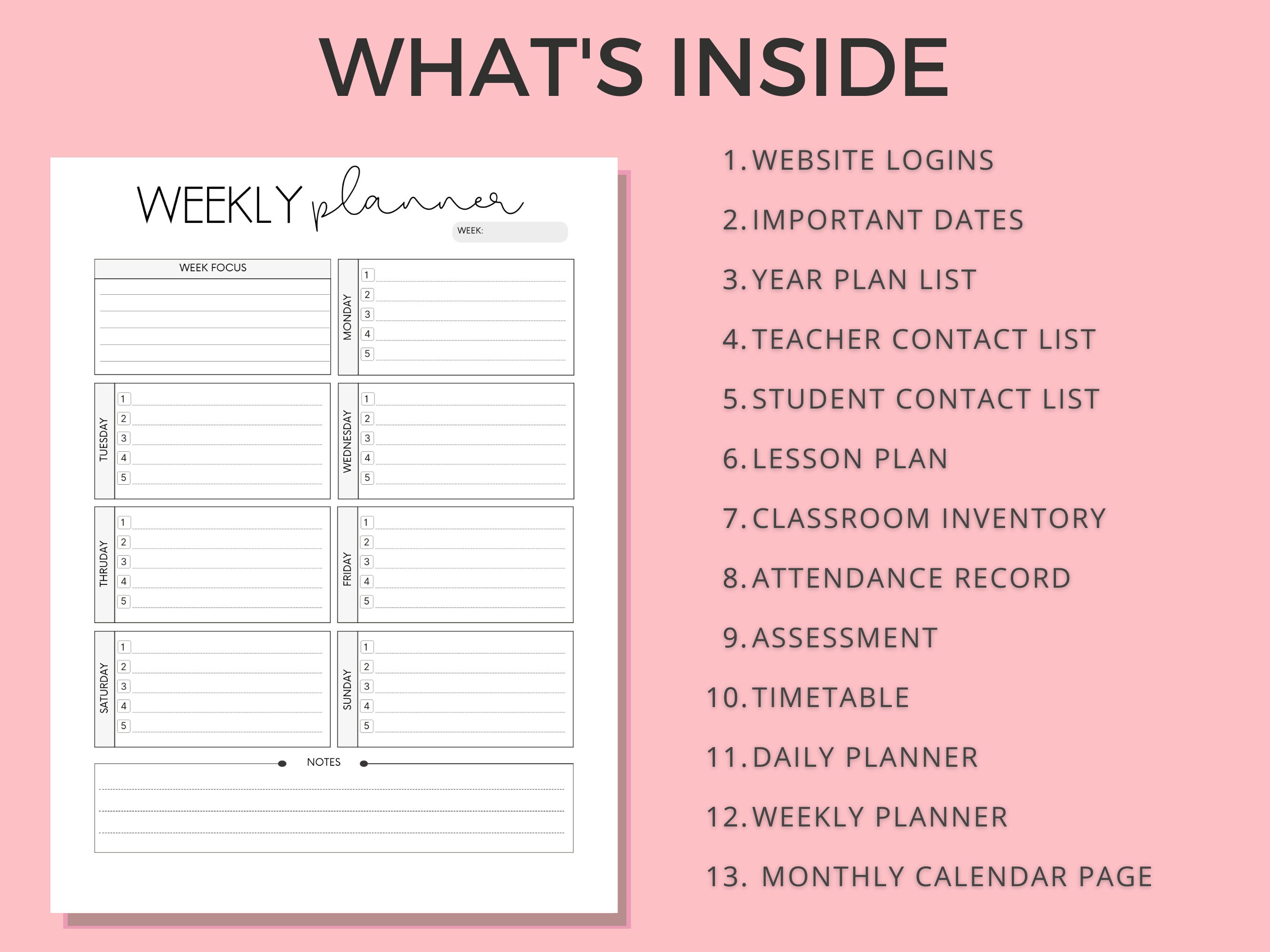 Digital Teacher Planner (UNDATED), Teacher Planner, Teacher Digital ...