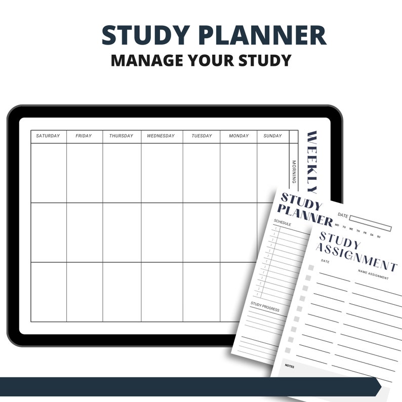 Minimalist Study Planner Printable Academic Study Planner - Etsy