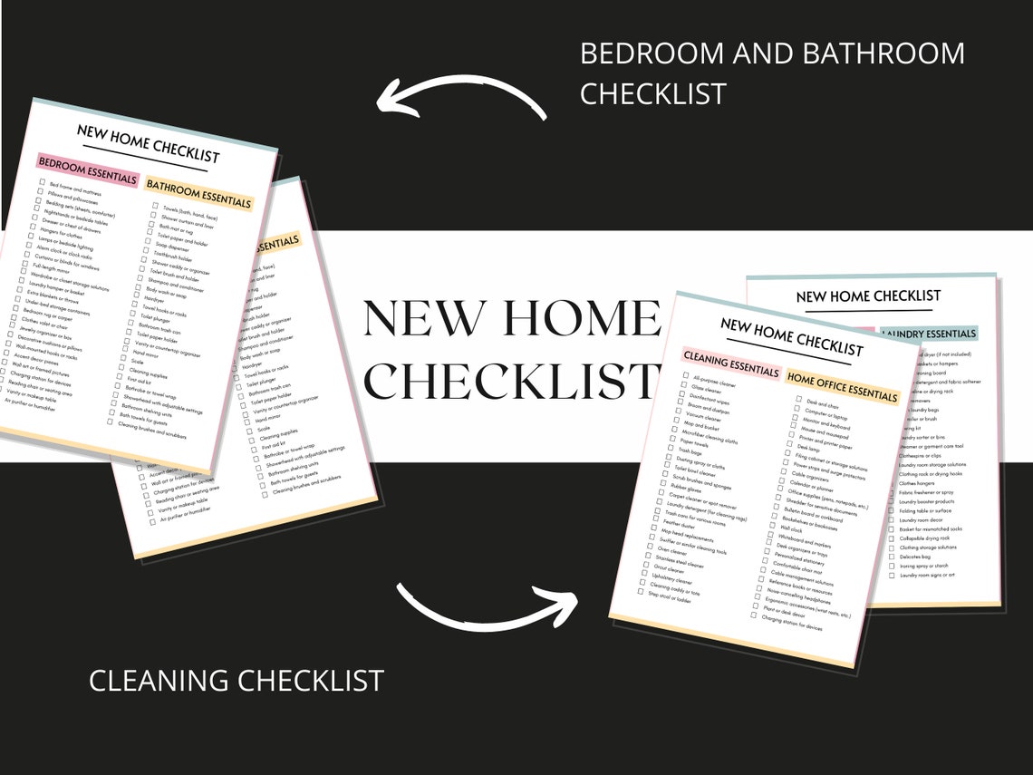 New Home Essentials Checklist New Home Checklist Home - Etsy