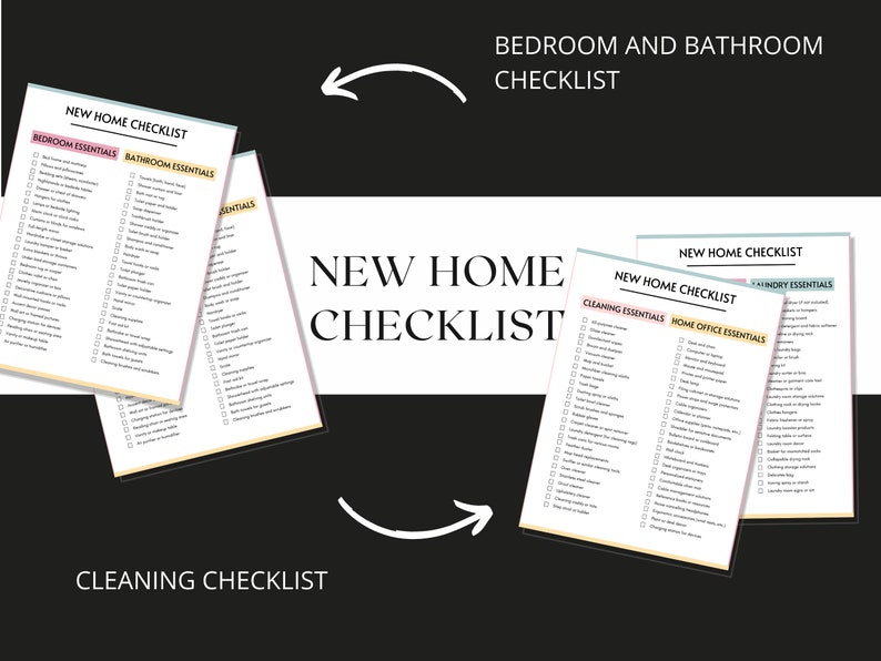 New Home Essentials Checklist, New Home Checklist, Home Checklist, Home ...