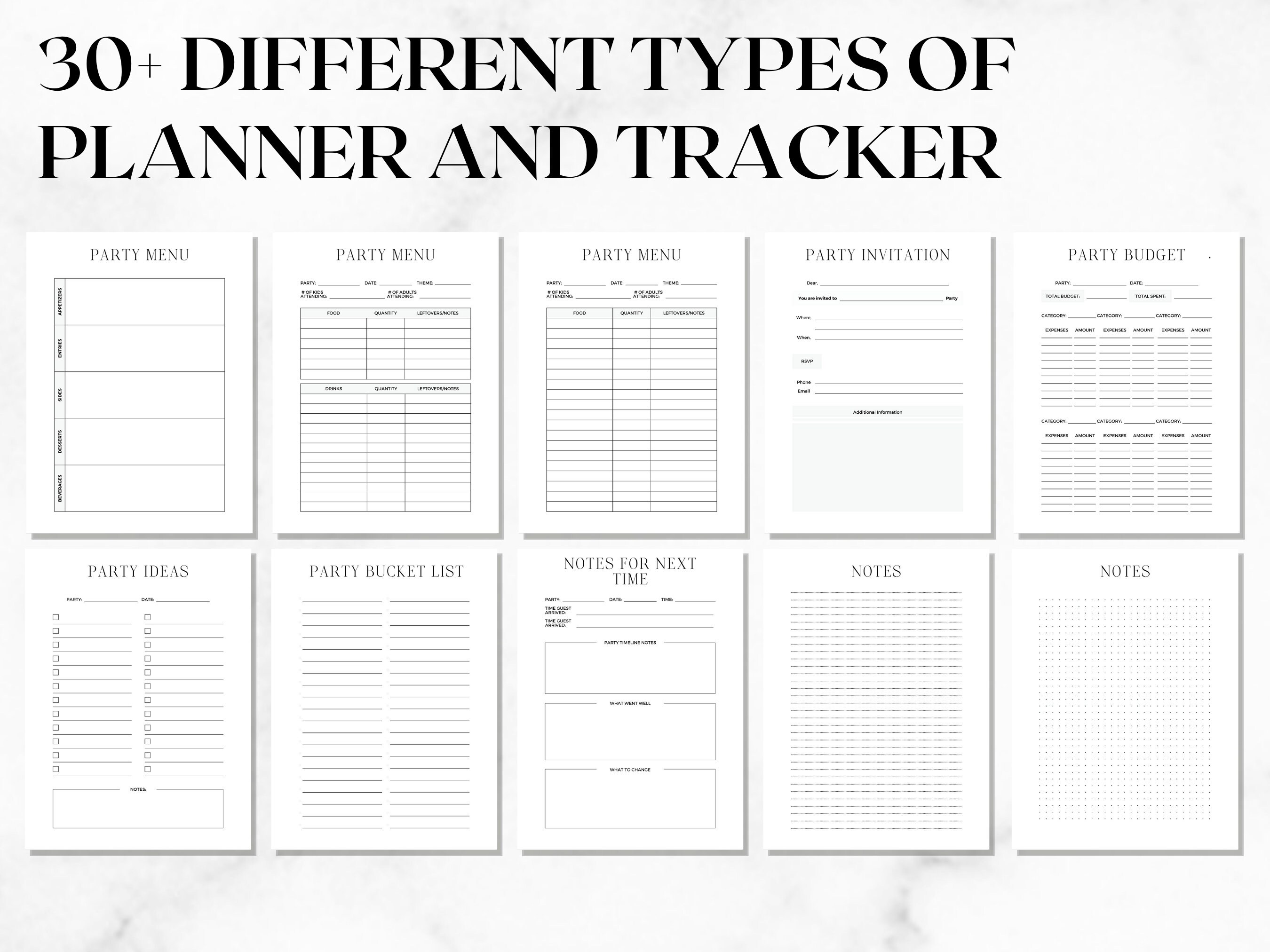 Party Planner, Party Planner Printable, Party Planner Checklist, Event ...