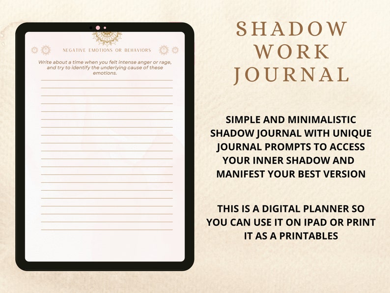 Shadow Work Journal Pages, Shadow Work Journal Prompts, Printable ...