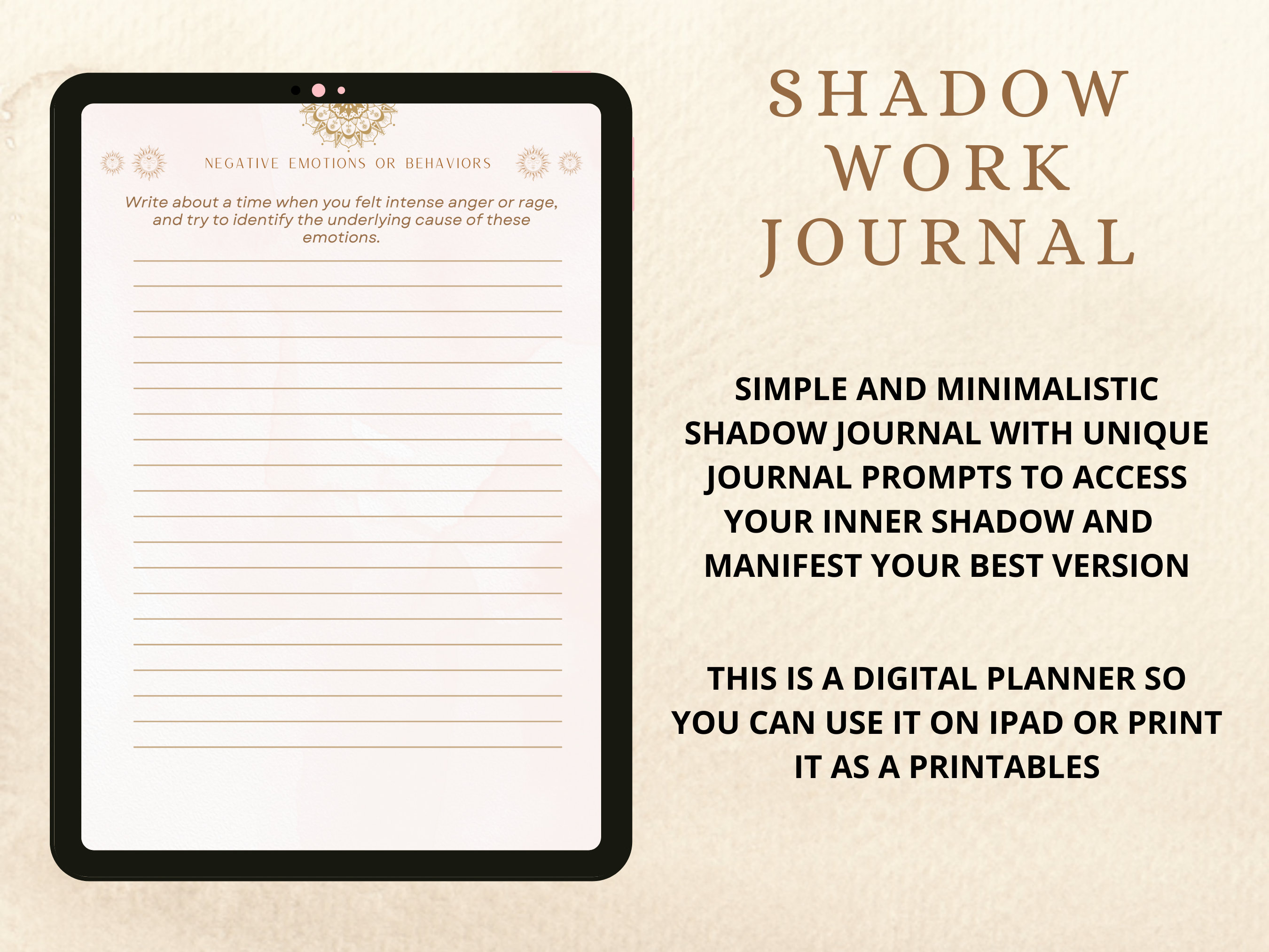 Shadow Work Journal Pages, Shadow Work Journal Prompts, Printable ...