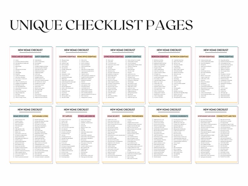 New Home Essentials Checklist, New Home Checklist, Home Checklist, Home ...